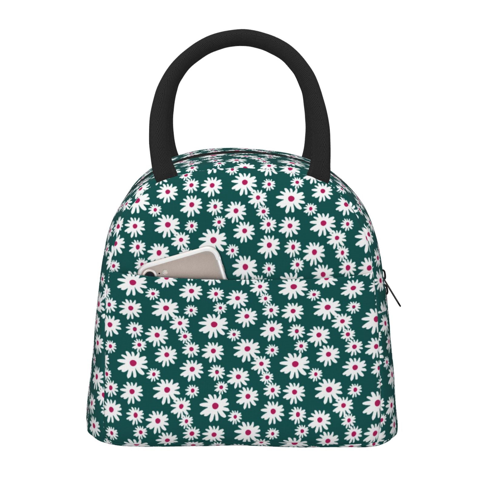 Daiia Daisies Flowers Pattern Lunch Bag , Insulated Lunch Box, Small ...