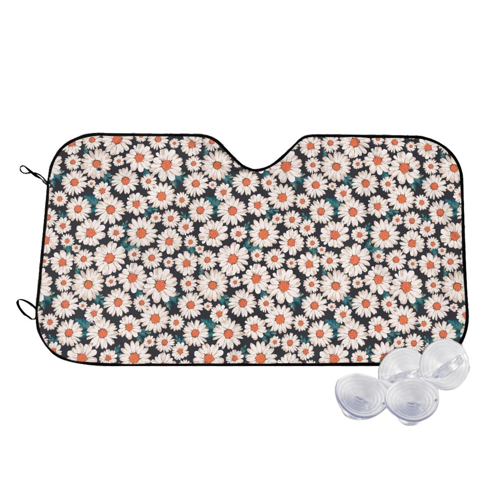 Daiia Daisies Flowers Windshield Sun Shade for Car SUV Truck (Small ...