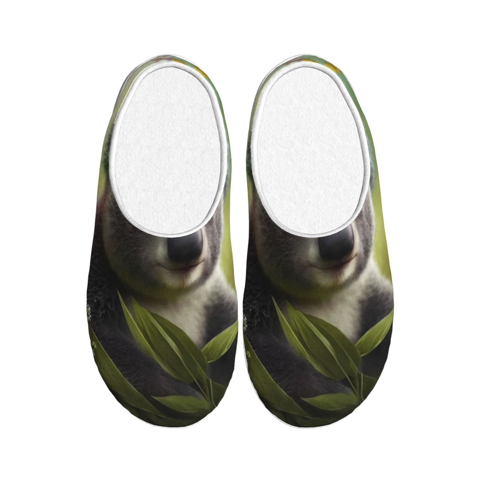 Daiia Daisy Koala Print Women’s Fuzzy Slippers Memory Foam Lightweight ...