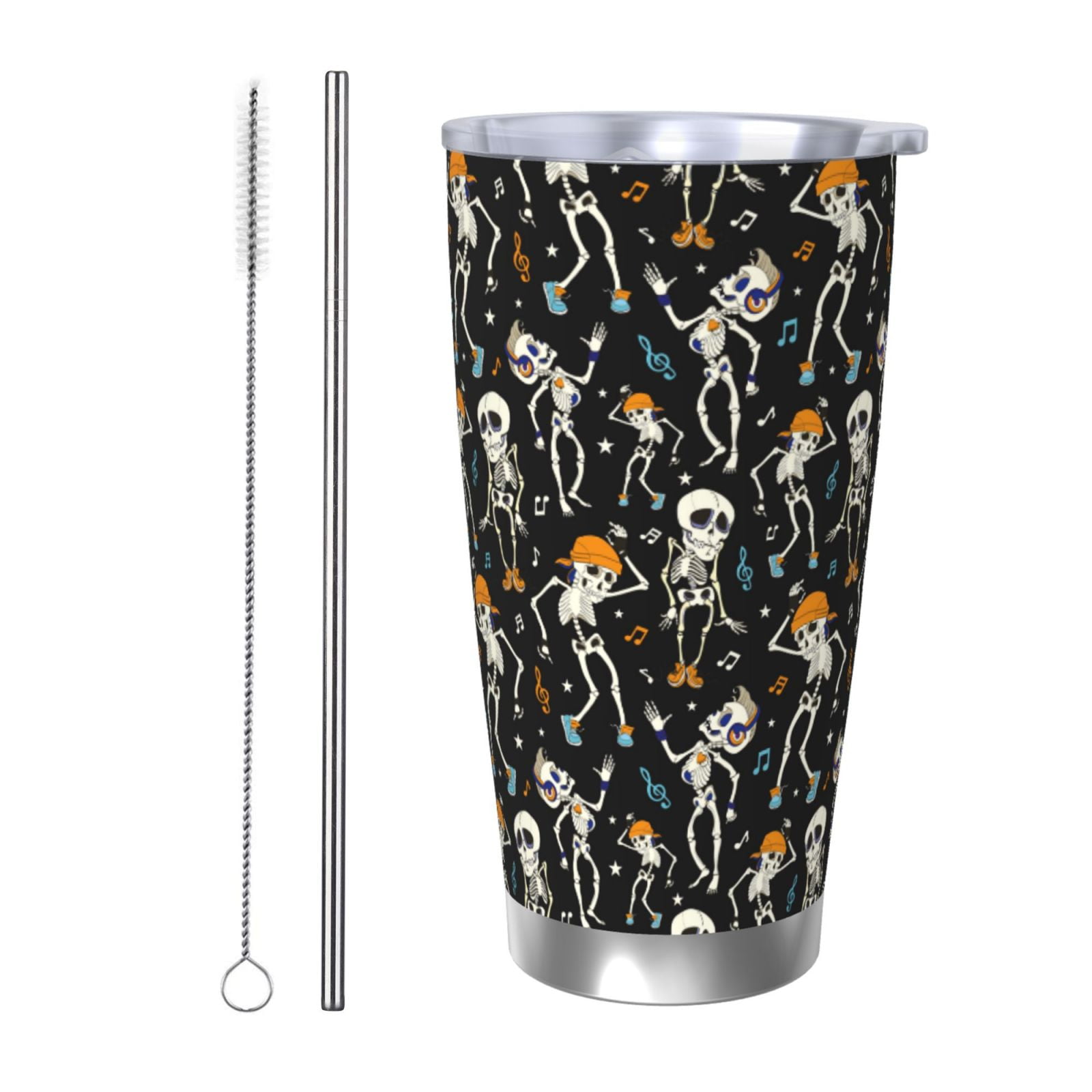 Daiia Dancing Skeleton Party Printed 20oz Insulated Coffee Cup with ...