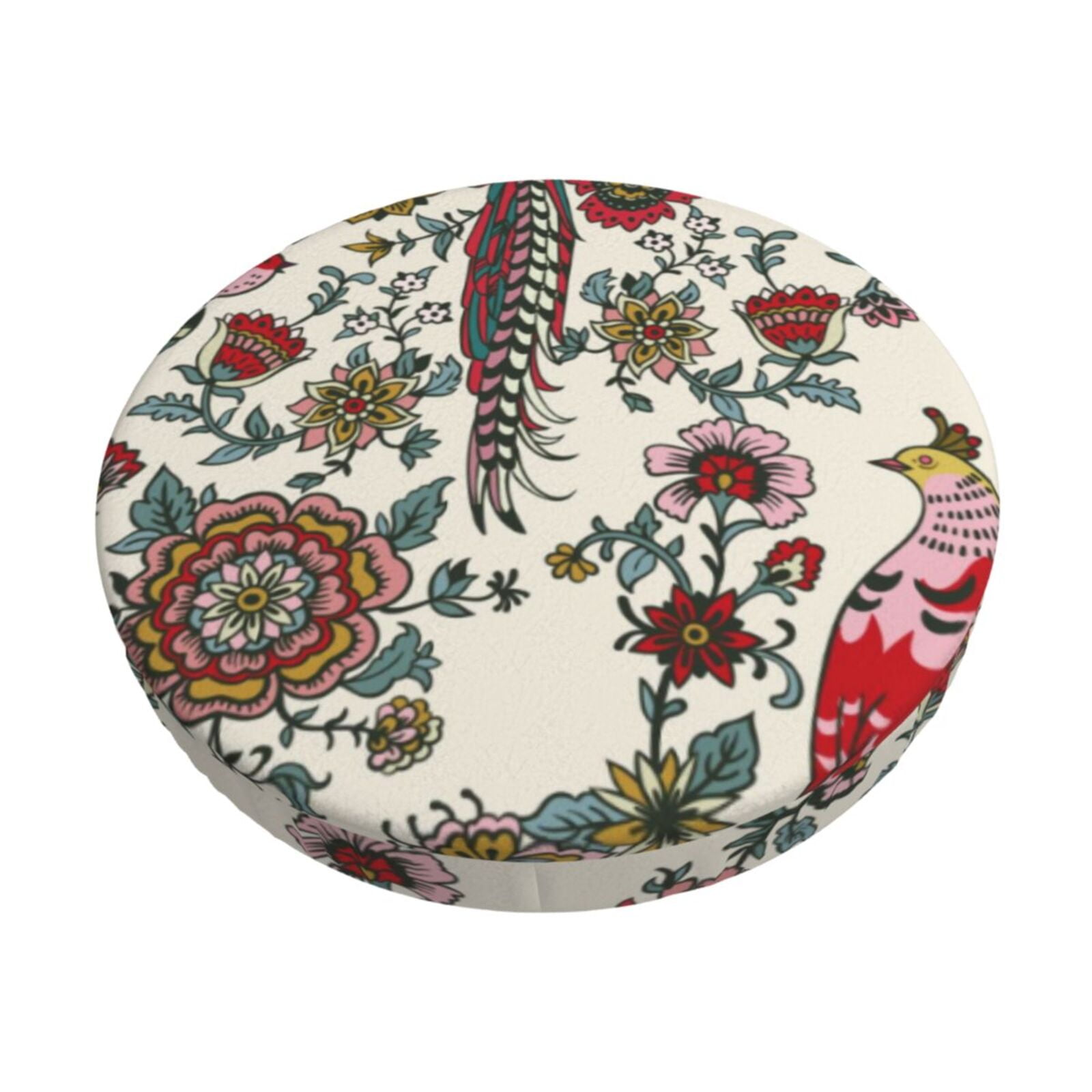 Daiia Dark Enchanted Flowers And Birds Stool Covers Round,Round Bar ...