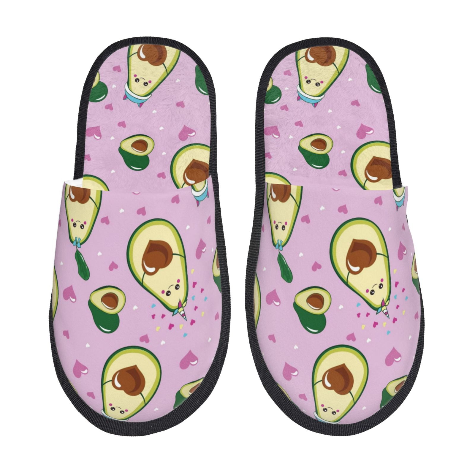 Daiia Different Avocados Pattern Furry Slippers for Women and Men, Soft ...
