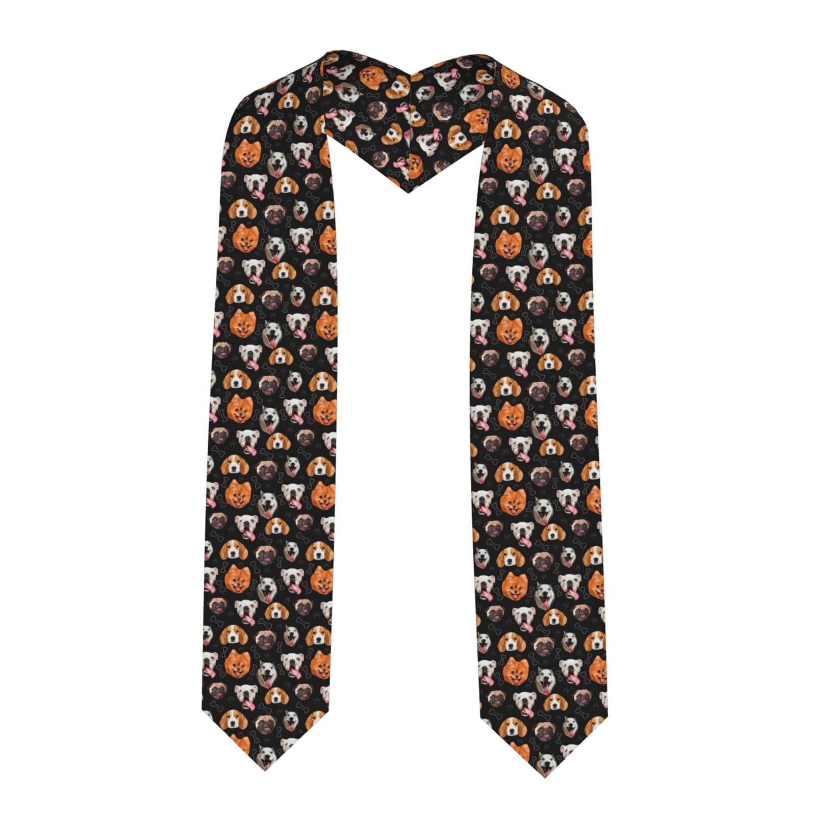 Daiia Different Breeds Of Dogs Pattern Graduation Shawl Stole – Satin ...