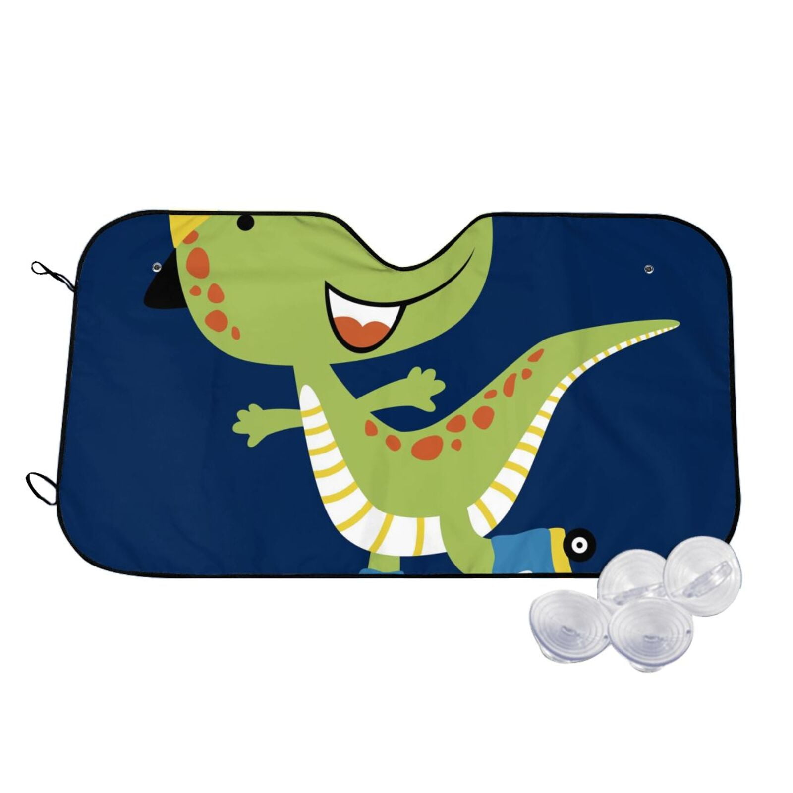 Daiia Dino Playing Roller Skate Windshield Sun Shade for Car SUV Truck ...