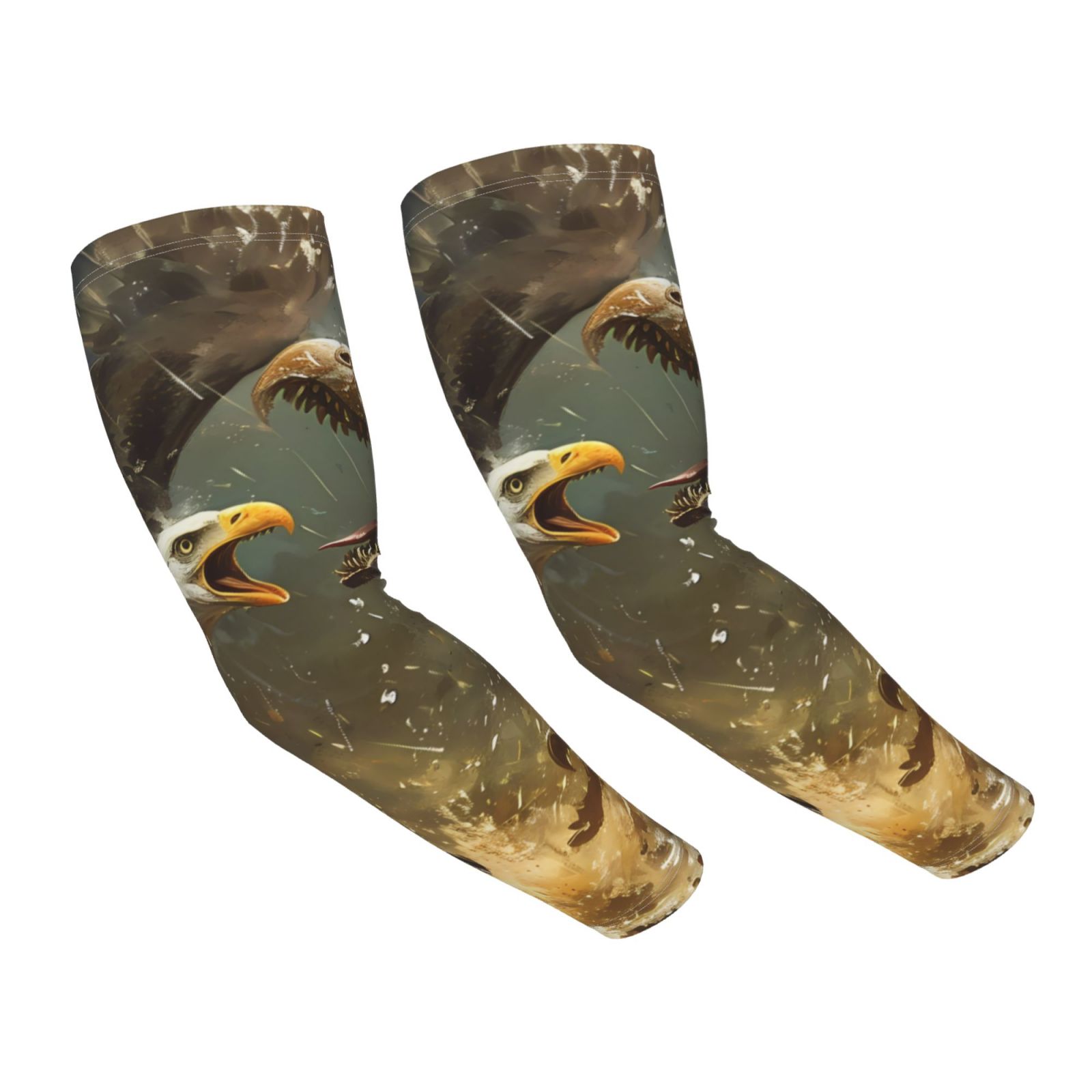 Daiia Dinosaur Bald Eagle UV Sun Protection Arm Sleeves - Cooling ...