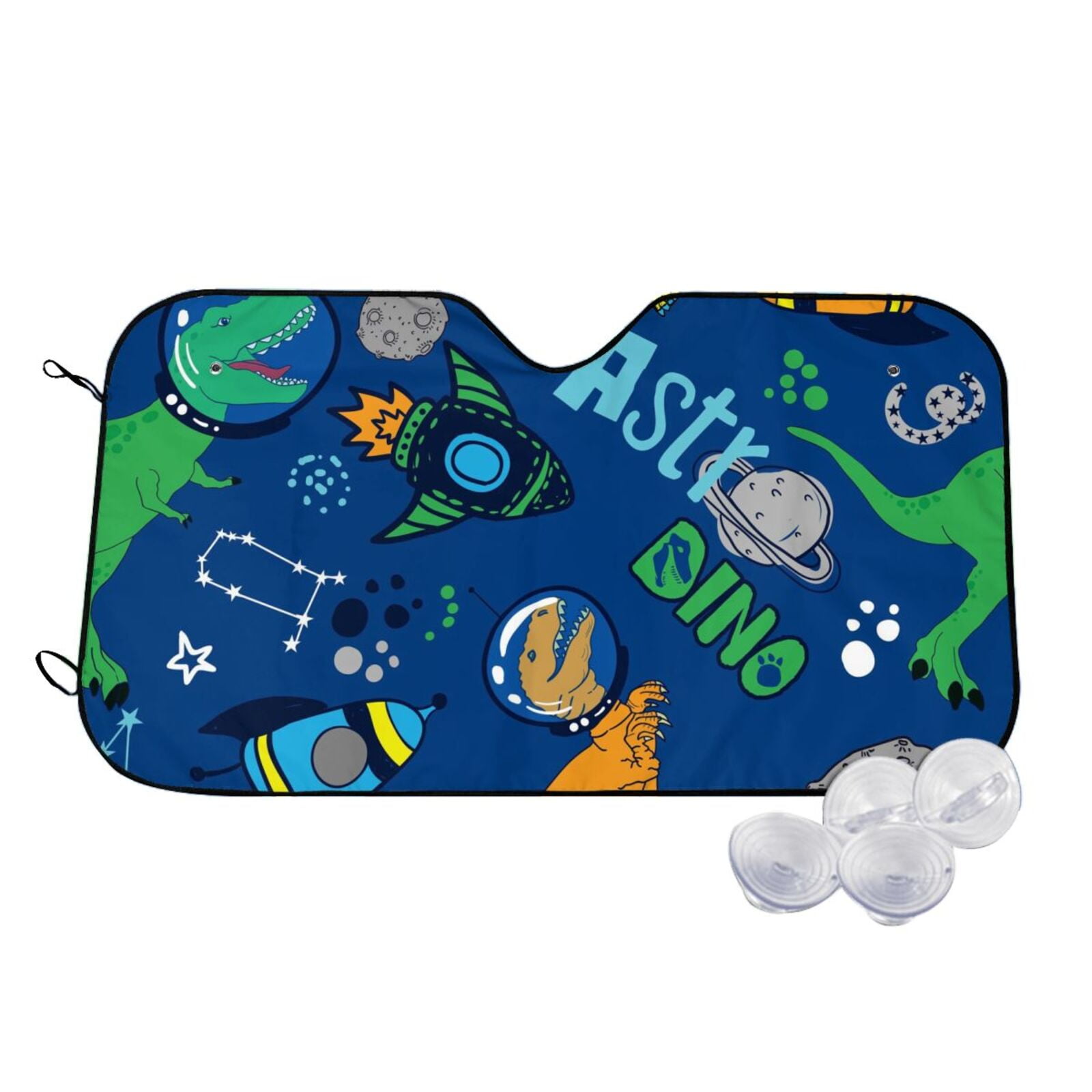 Daiia Dinosaur In Space Windshield Sun Shade for Car SUV Truck (Small ...