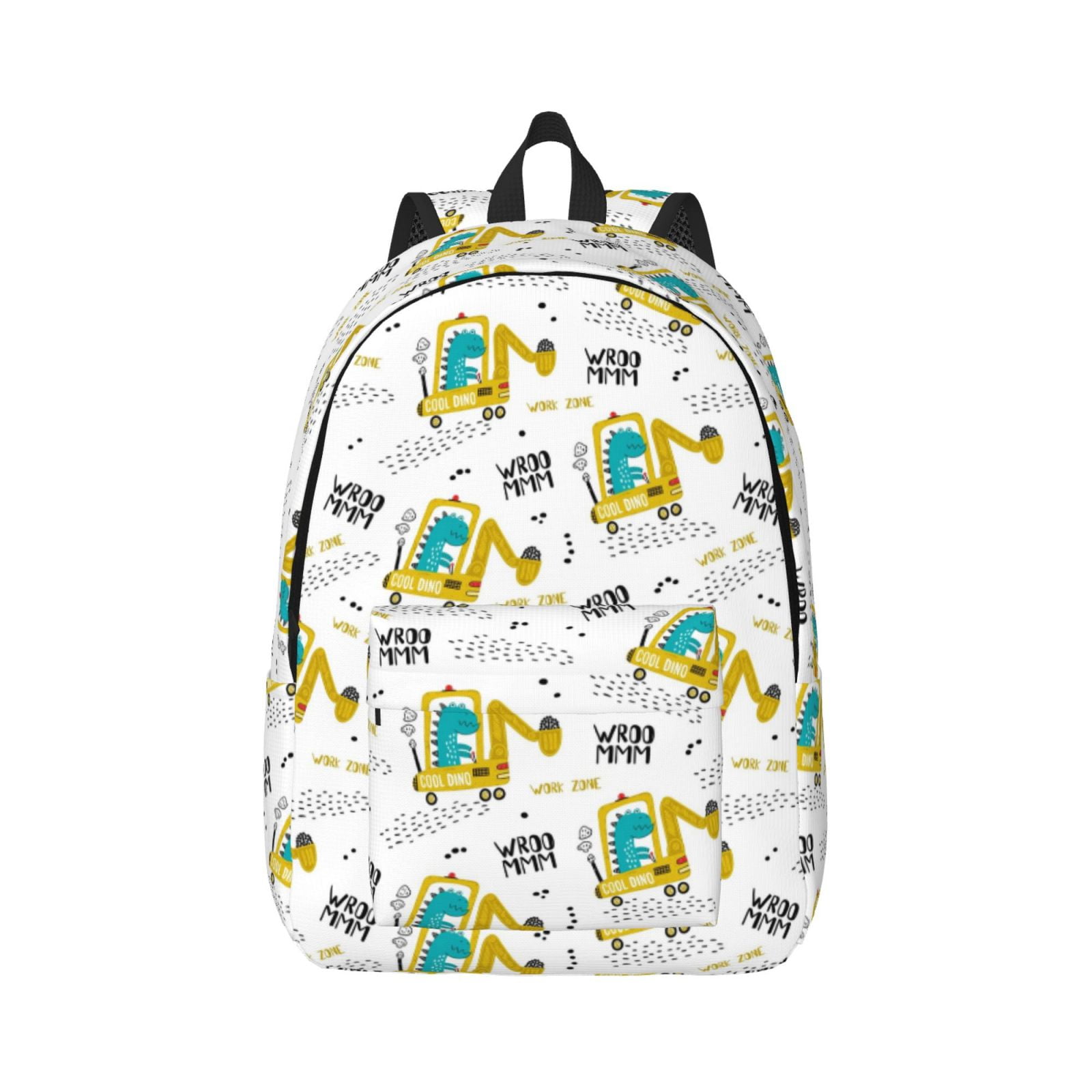 Daiia Dinosaur on Excavator Vintage Canvas Backpack for Men and Women ...