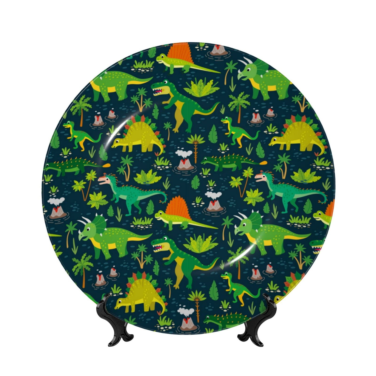 Daiia Dinosaurs Printed Pattern Ceramic Plate Dinner Plates Bone China ...