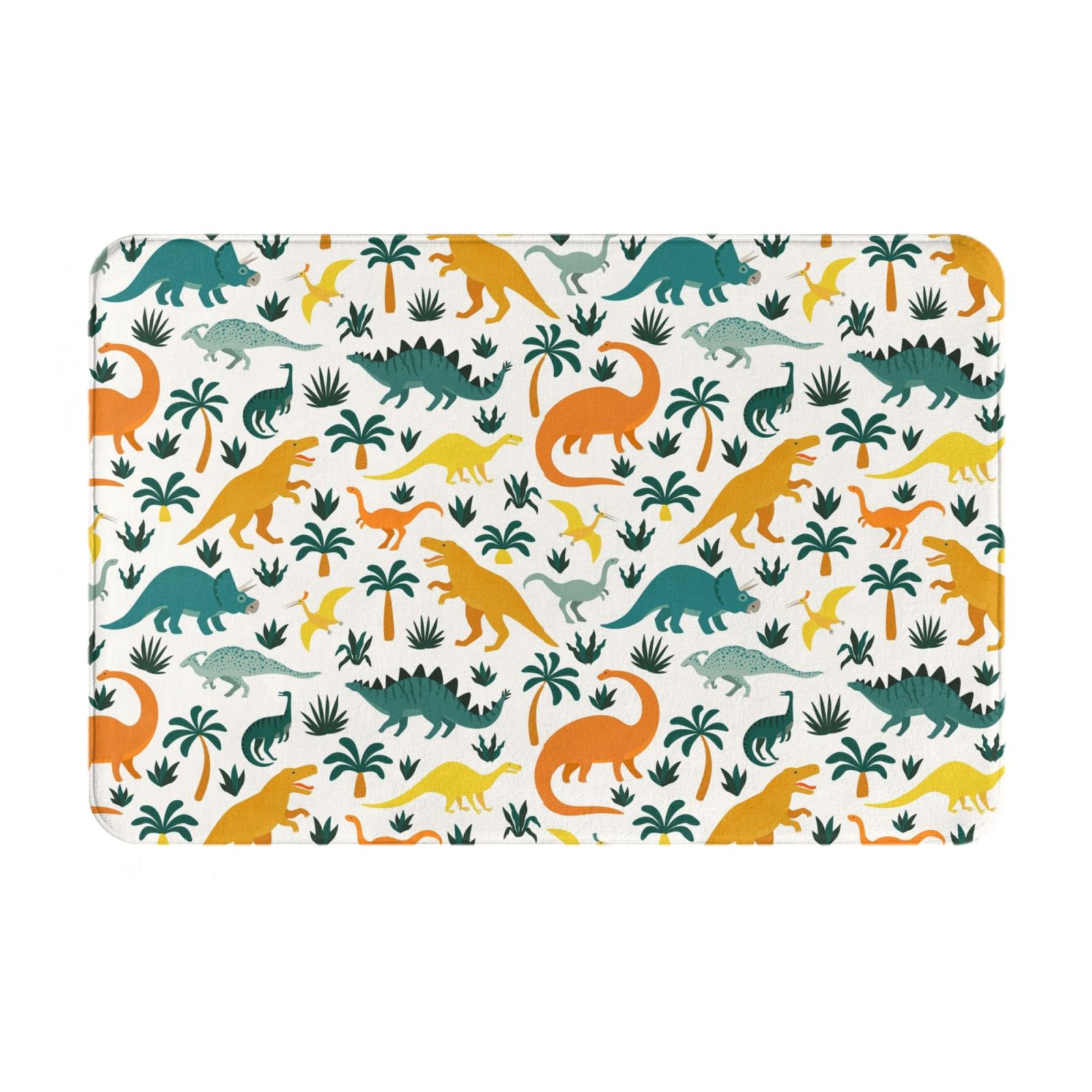 Daiia Dinosaurs and Tropical Leaves Front Door Mat, Heavy Duty Durable ...