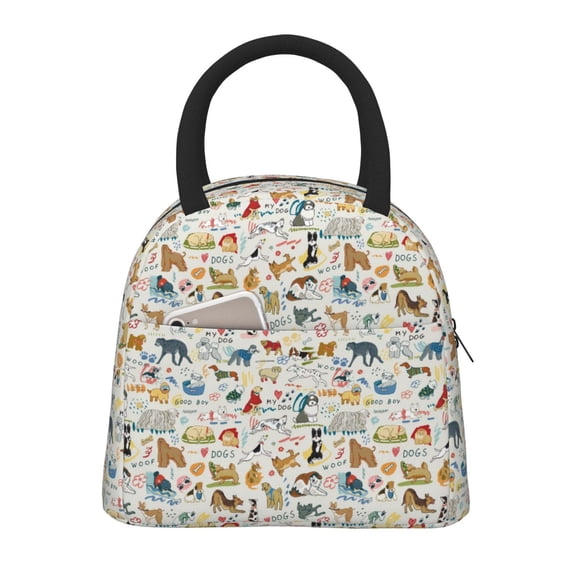 Daiia Dogs Funny Pets Pattern Lunch Bag , Insulated Lunch Box, Small ...