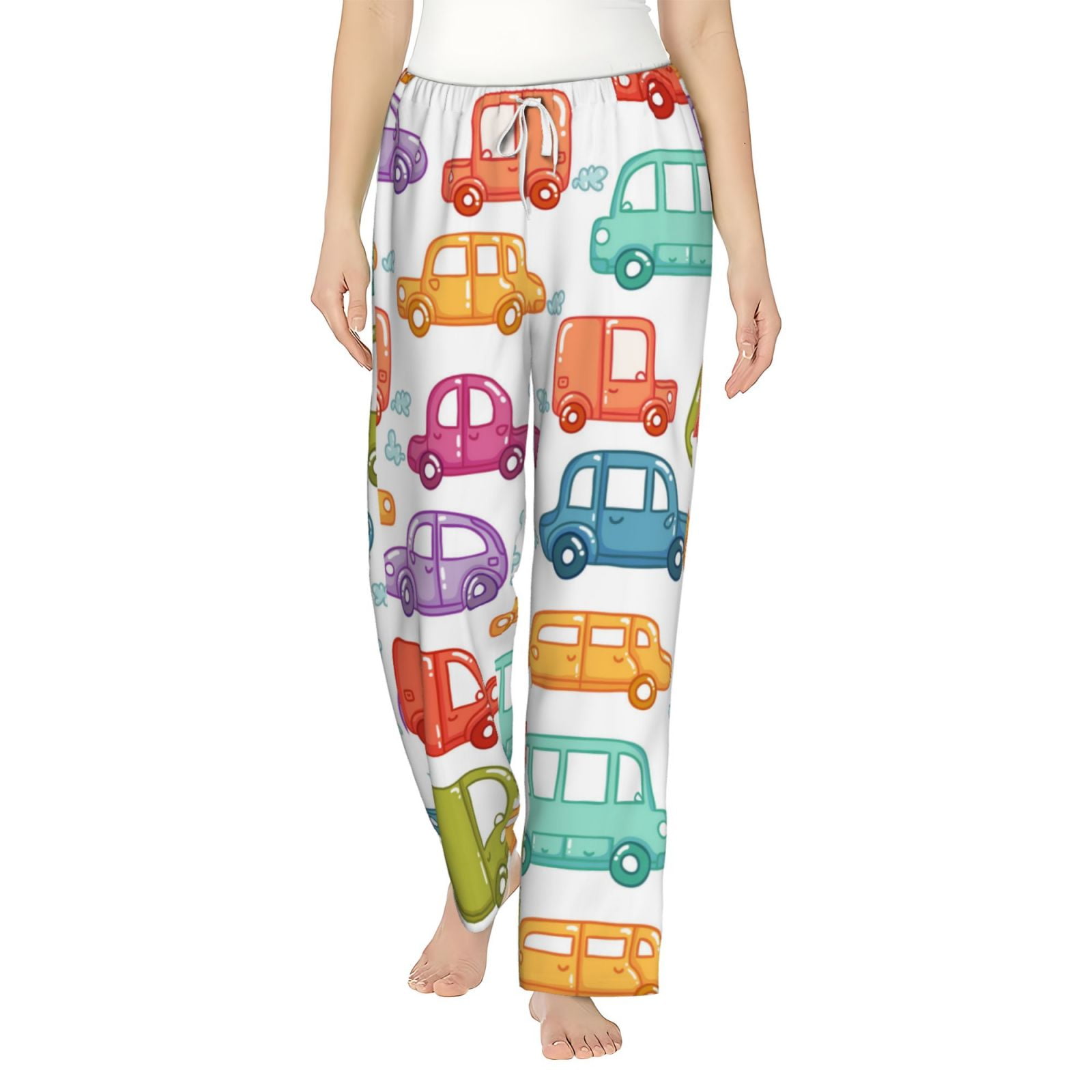 Daiia Doodle Cars Women's Sleep Pant with Pockets and Drawstring,Pajama ...