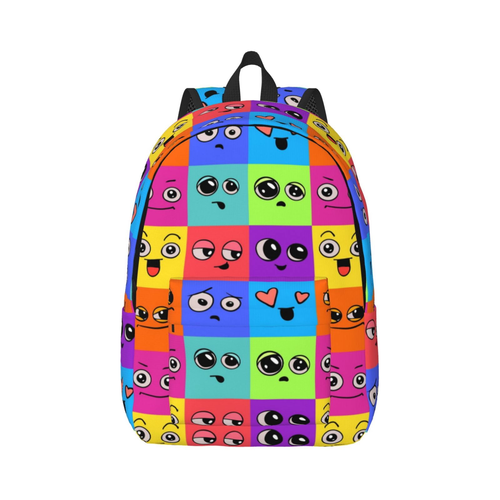 Daiia Doodle Faces Emotions Vintage Canvas Backpack for Men and Women ...