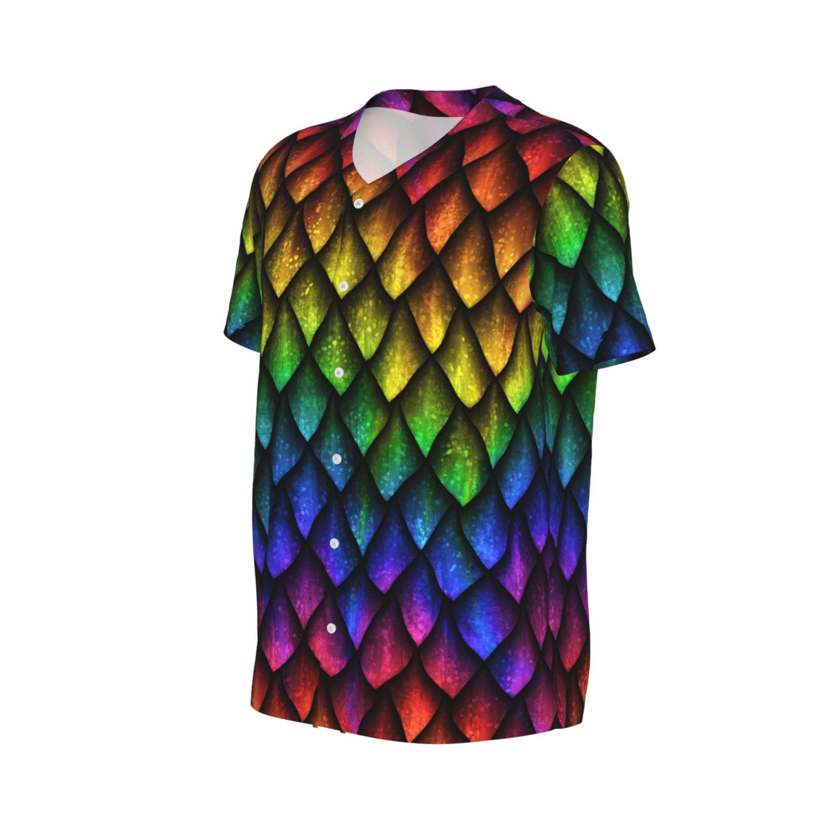 Daiia Dragon Scales Mens Baseball Jersey Button Down Shirts Short ...