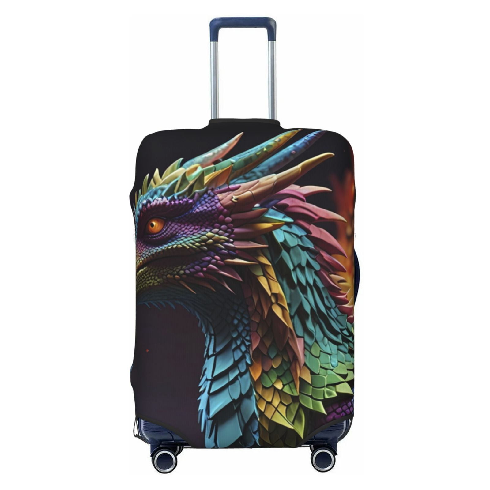 Daiia Dragon with Colorful Tail Luggage Cover, Thickened Washable ...