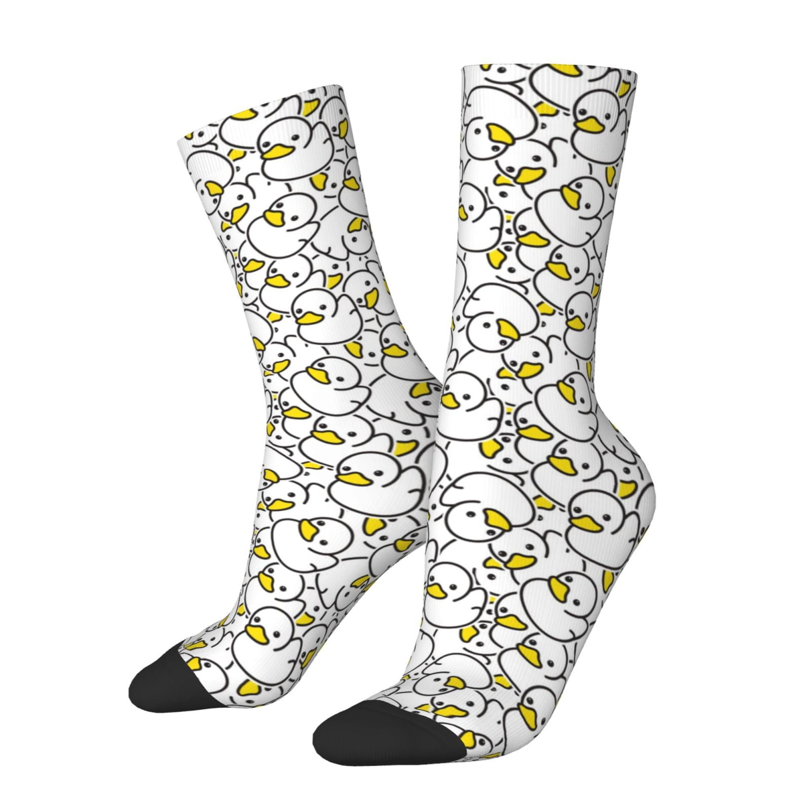 Daiia Ducky Print Crew Socks – Soft Breathable Long Socks for Men ...