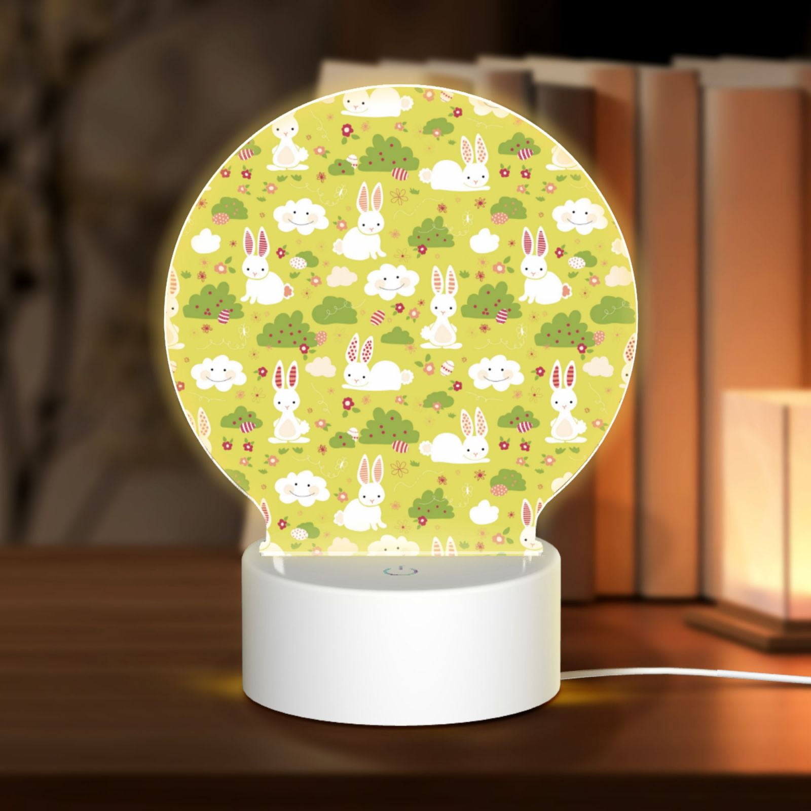 Daiia Easter Bunny Pattern Acrylic Night Light, LED Touch Light ...