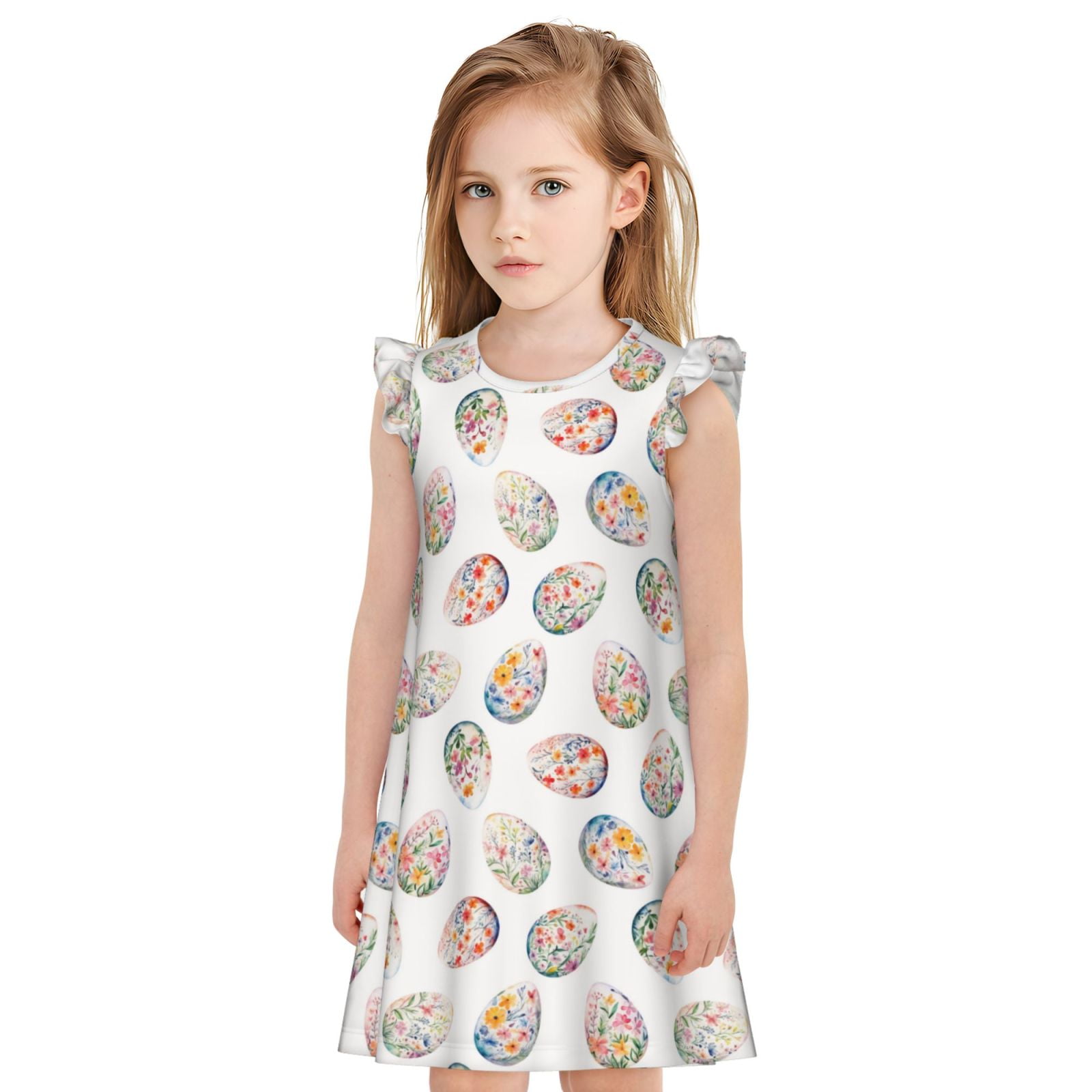 Daiia Easter eggs with flowers Print Girls Nightgowns, Unicorn ...