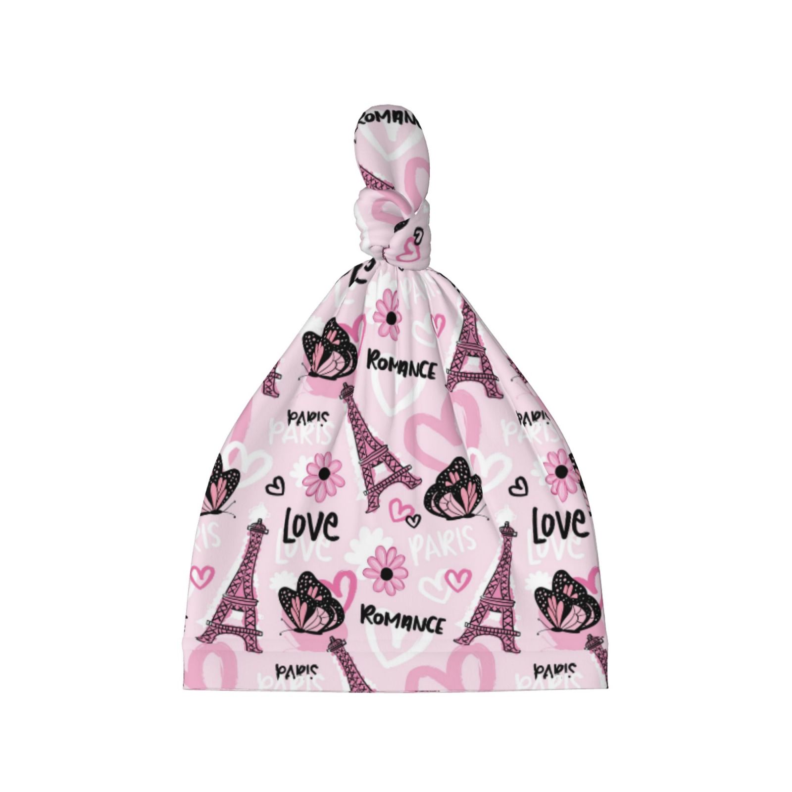 Daiia Eiffel Tower and Butterflies Pattern Baby Beanie Knit Toddler Hat ...