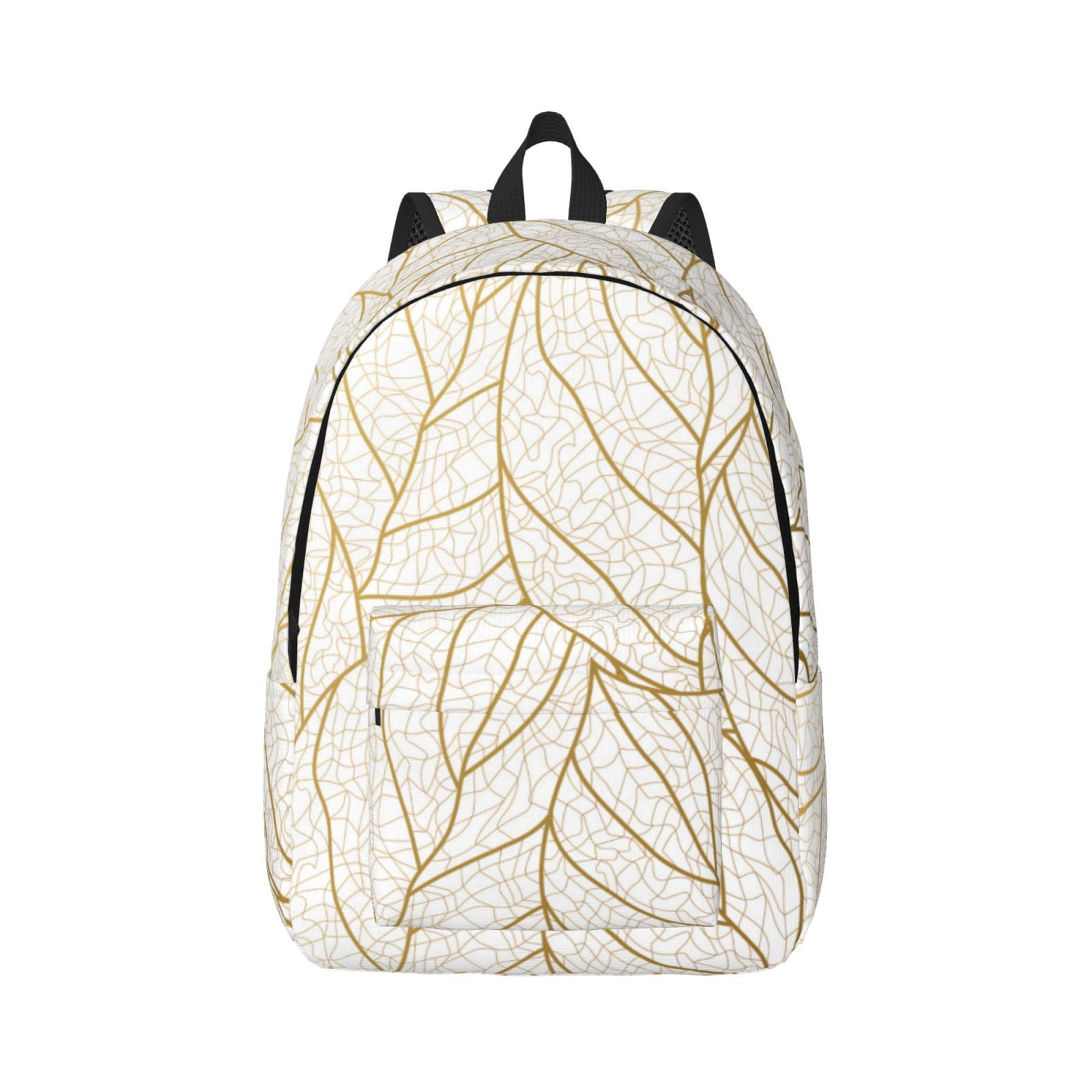 Daiia Elegant Gold Leaf Pattern Vintage Canvas Backpack for Men and ...