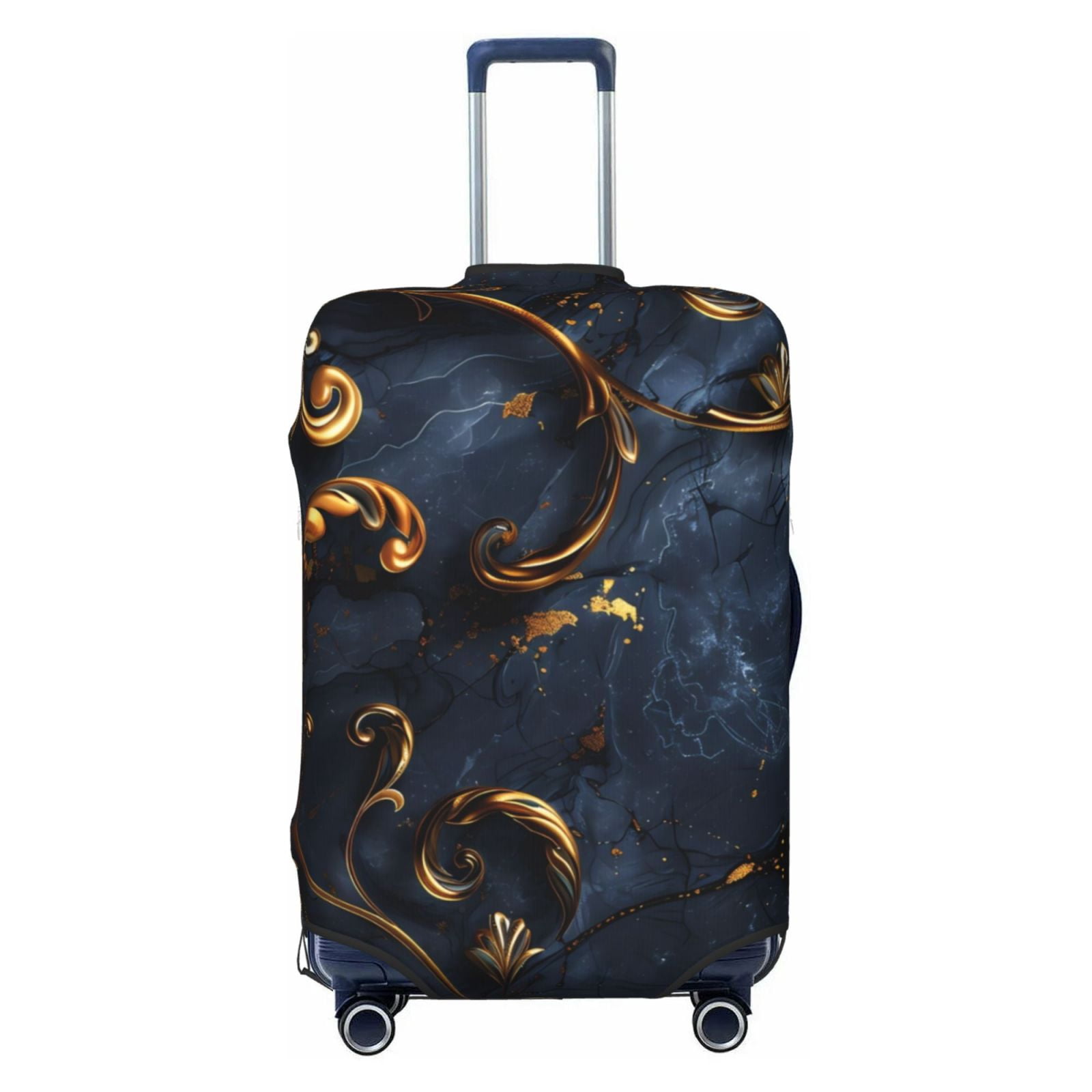 Daiia Elegant Gold Scrollwork Luggage Cover, Thickened Washable Travel ...