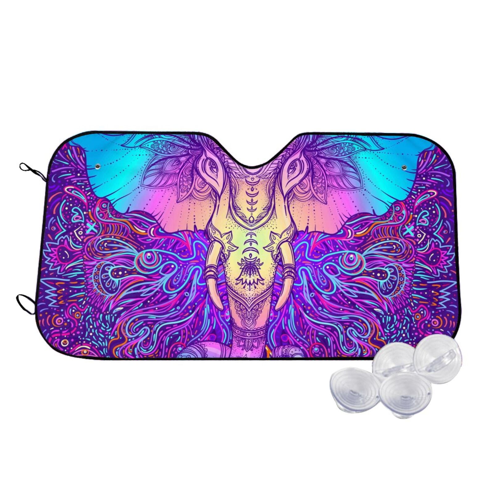 Daiia Elephant in Tribal Style Windshield Sun Shade for Car SUV Truck ...