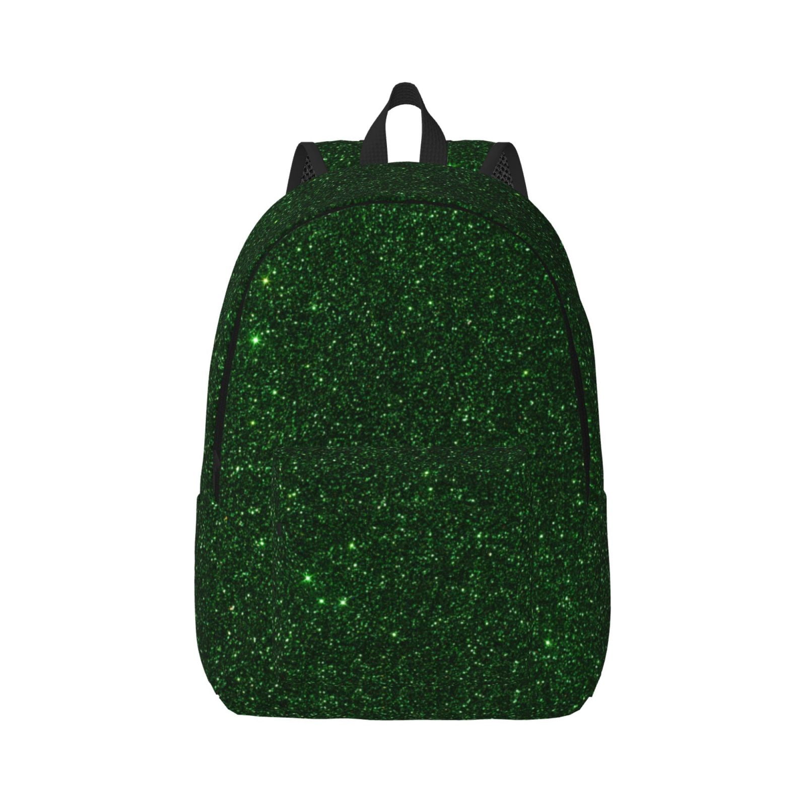 Daiia Emerald Green Sparkling Vintage Canvas Backpack for Men and Women ...