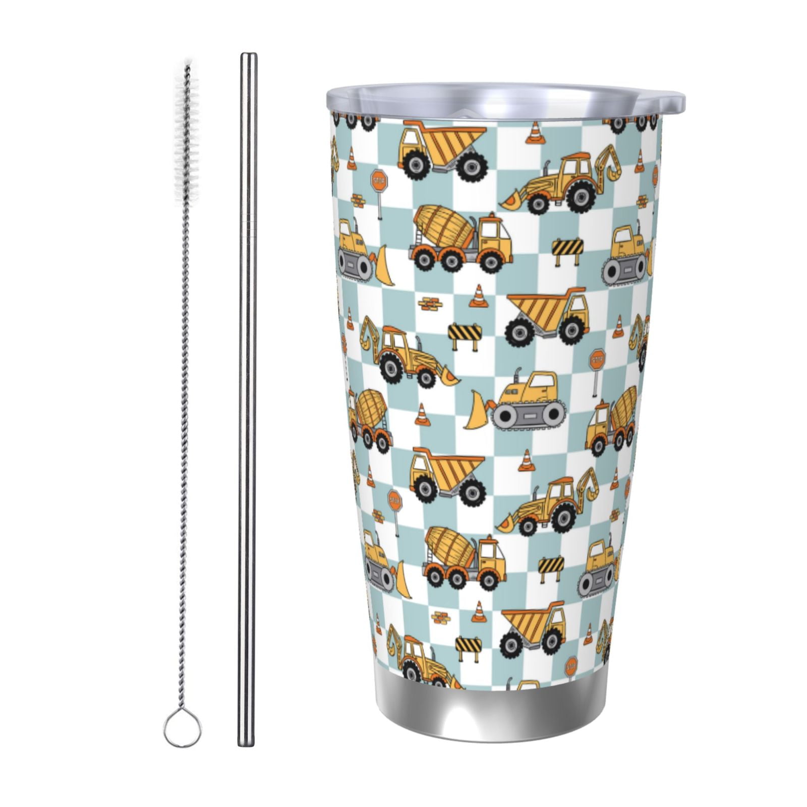 Daiia Excavator Printed 20oz Insulated Coffee Cup with Straw Topper ...