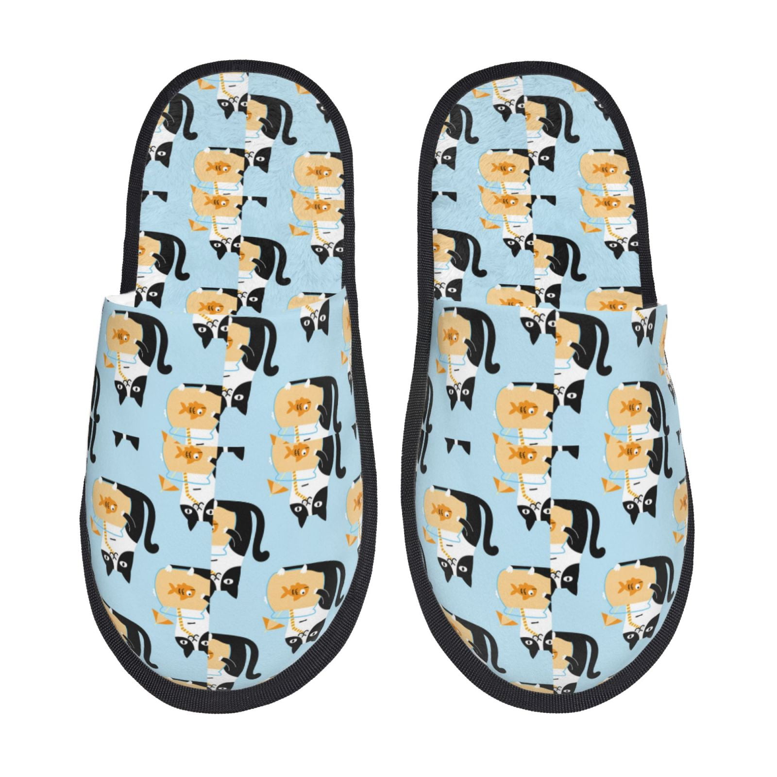 Daiia FUNNY CAT IS DRINKING WATER Pattern Furry Slippers for Women and ...