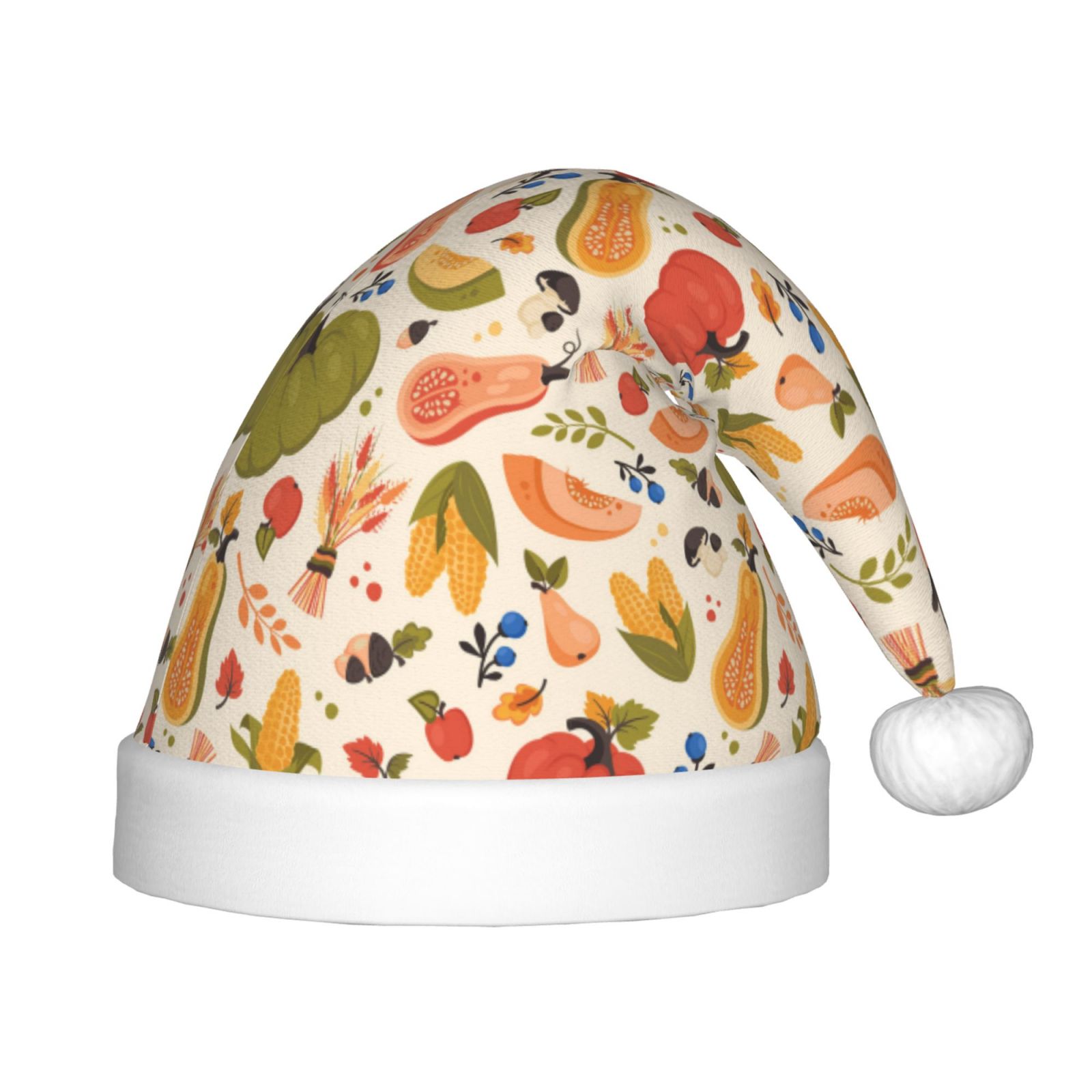 Daiia Fall Pumpkin Print Christmas Knitted Beanie Hat, Large Knit Hat ...