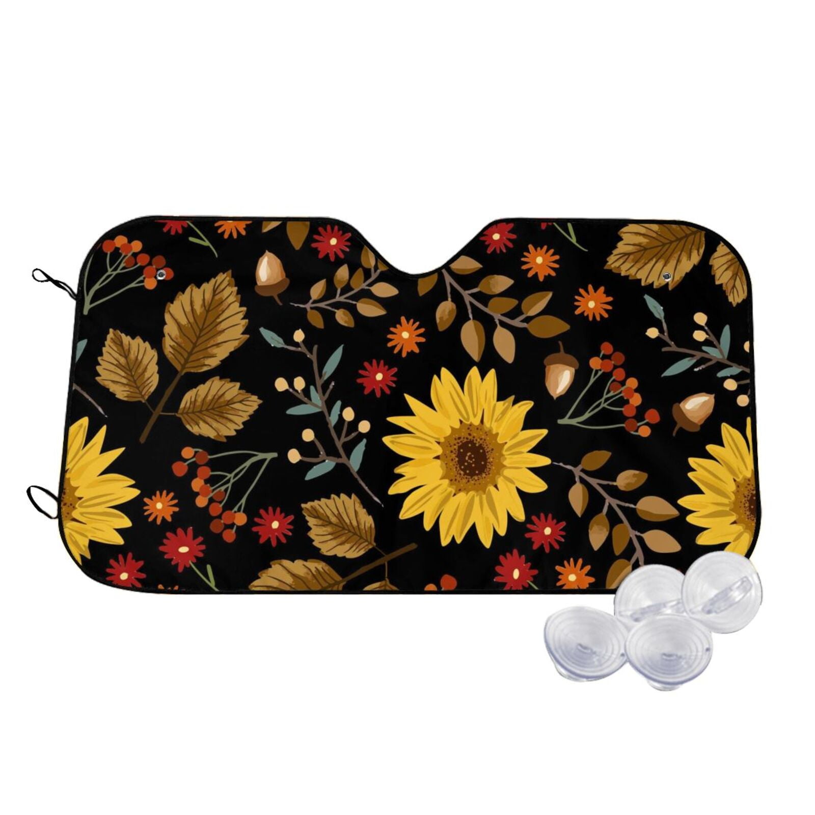 Daiia Fall Sunflowers Leaves Windshield Sun Shade for Car SUV Truck ...