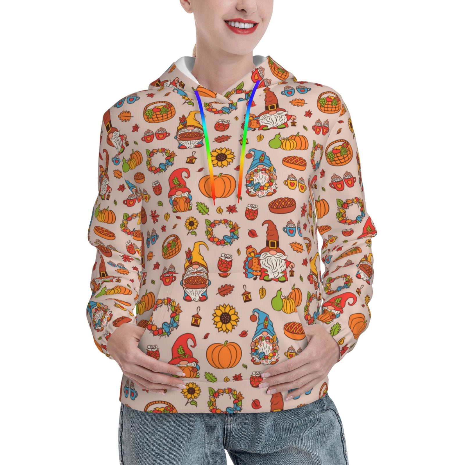 Daiia Fall Thanksgiving Pattern Women's Fashion Hoodies & Sweatshirts ...