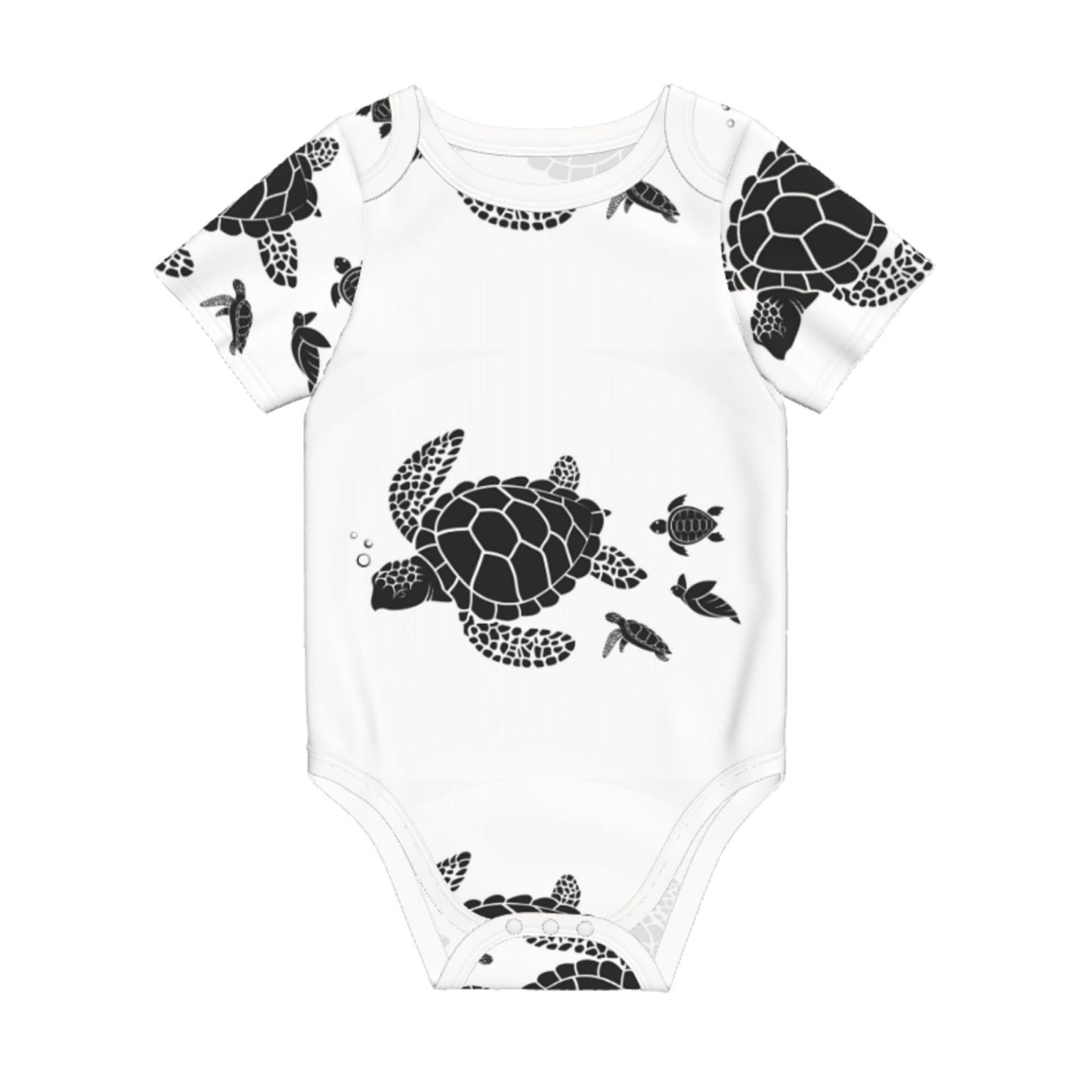 Daiia Family Of Sea Turtles Printed Unisex-Baby Short Sleeve Onesies ...