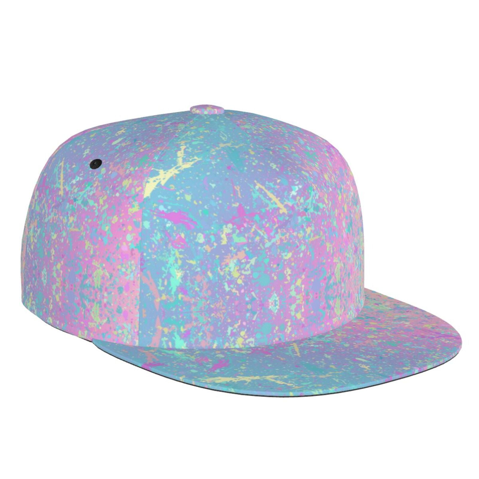 Daiia Fantasy Gradient print Flat Bill Hats Flat Brim Trucker Cap ...