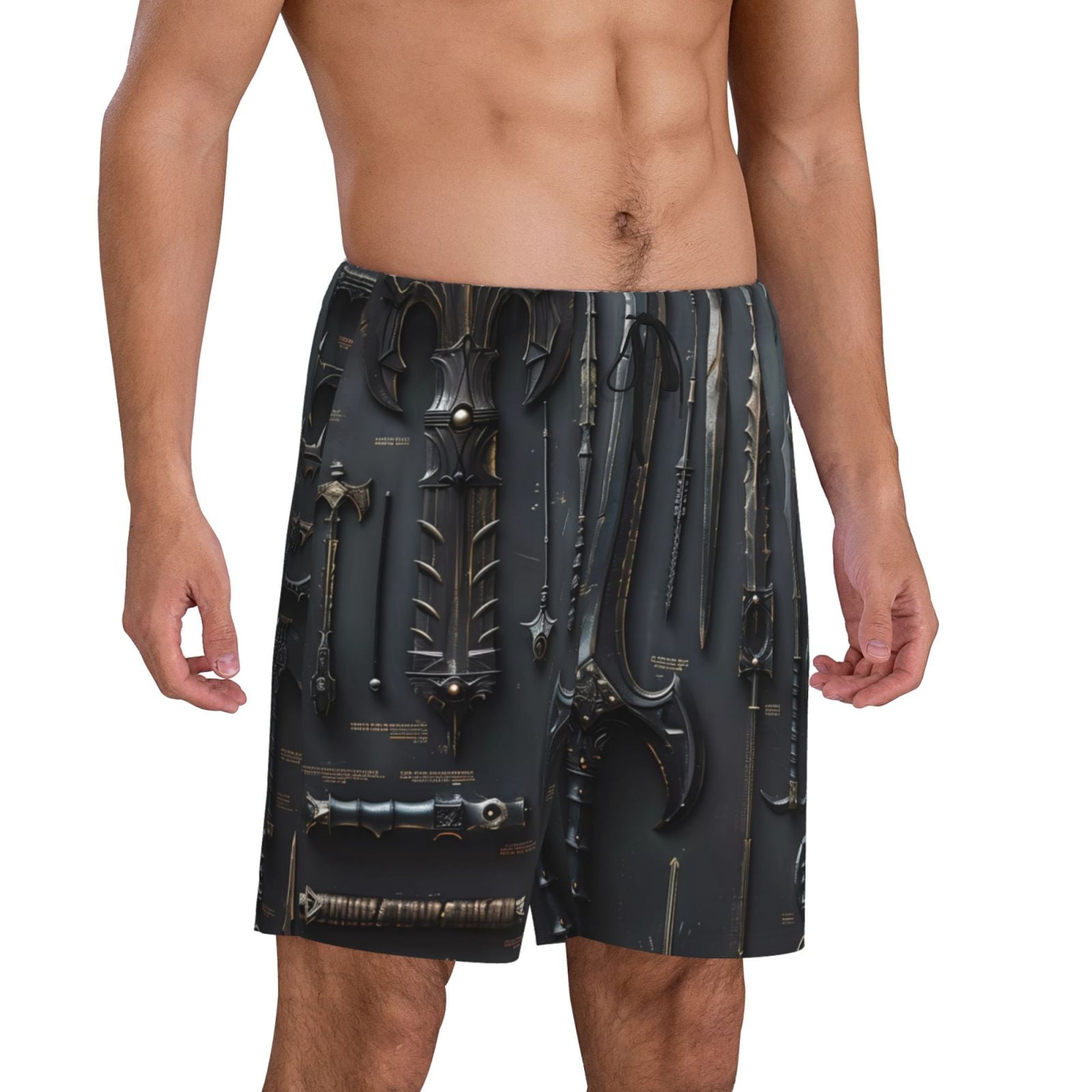Daiia Fantasy Medieval Weaponry Mens Woven Stretch Pajama Short,Short ...