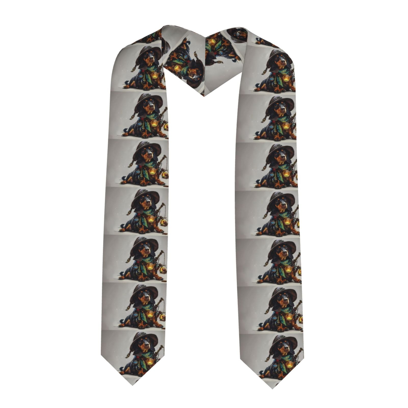 Daiia Fantasy Wizard Dog Art Pattern Graduation Shawl Stole – Satin ...