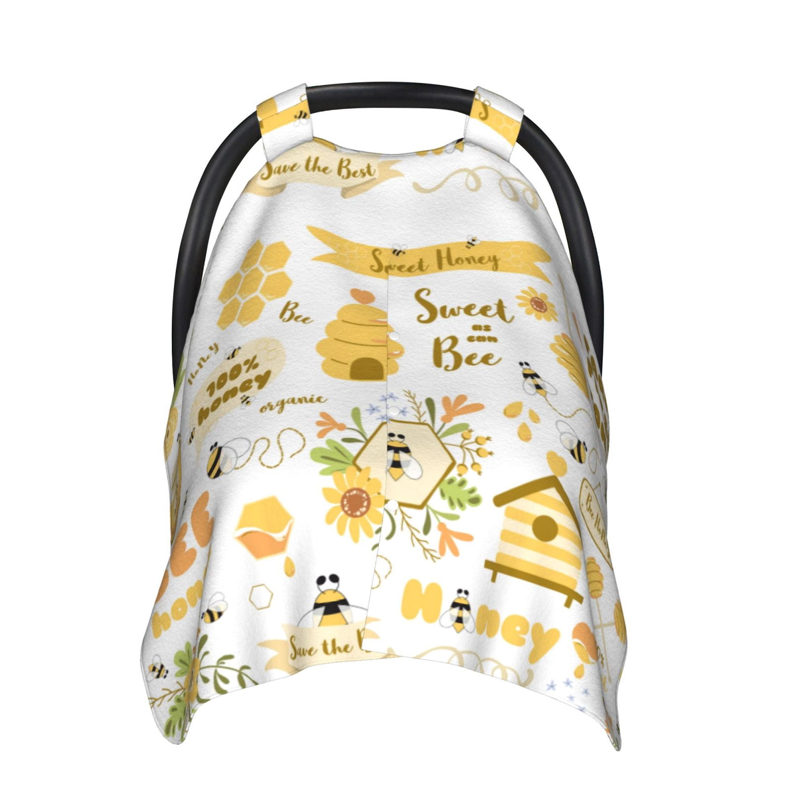 Daiia Farm Bee Cute Honey Pattern Car Seat Cover for Babies, Mom ...