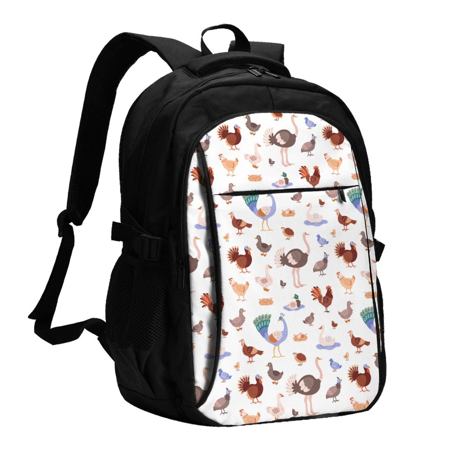 Daiia Farm Birds Goose Pattern USB Charging Backpack for Men and Women ...