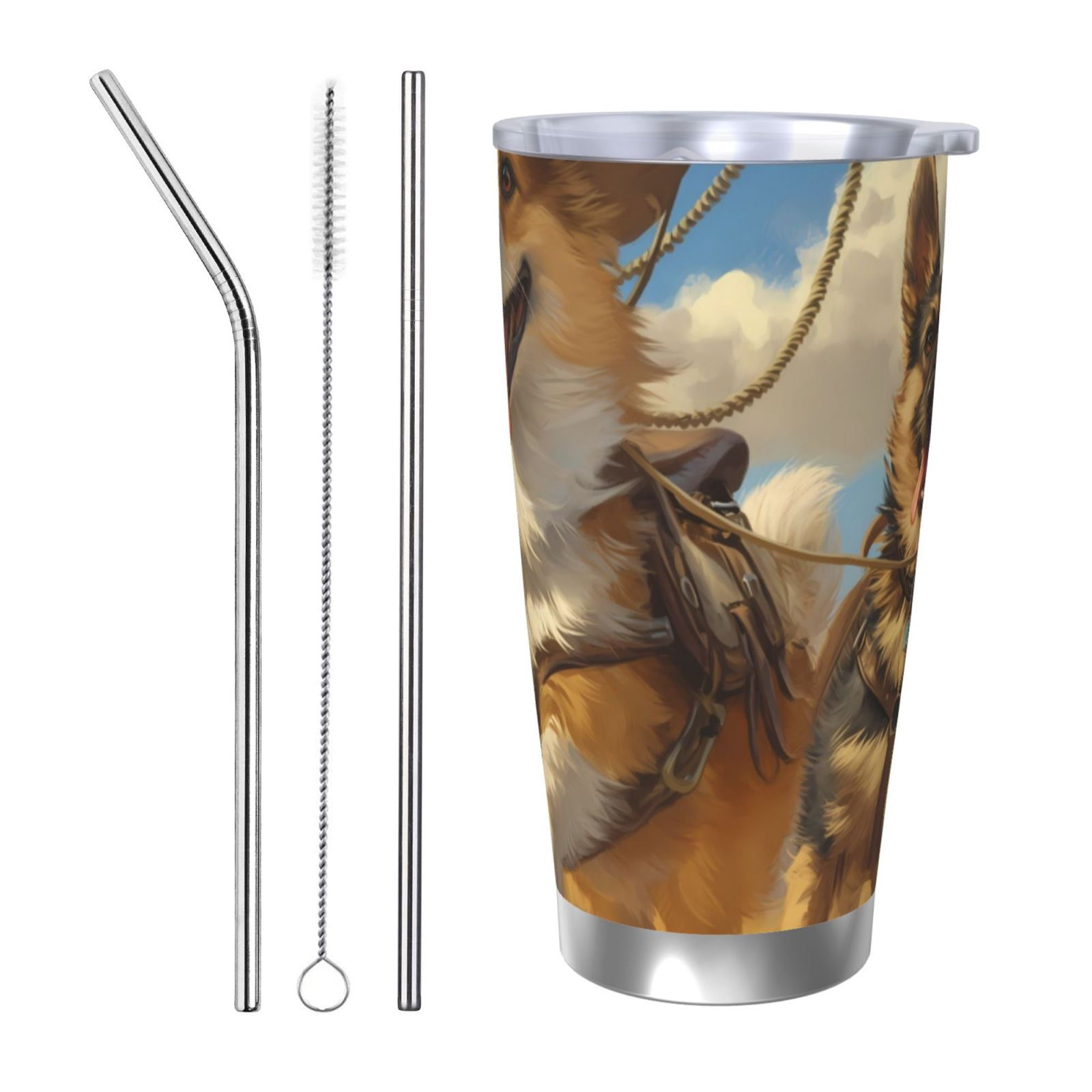 Daiia Farm Corgi German Shepherd Printed 20oz Insulated Coffee Cup with ...