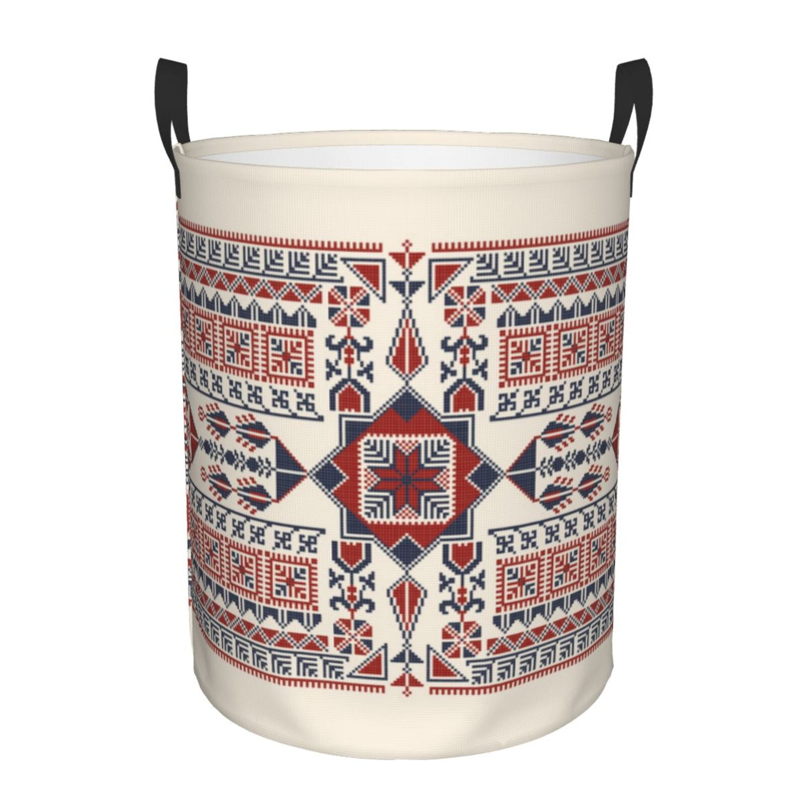 Daiia Fashion Tatreez1 Round Laundry Basket with Handles Thickened ...