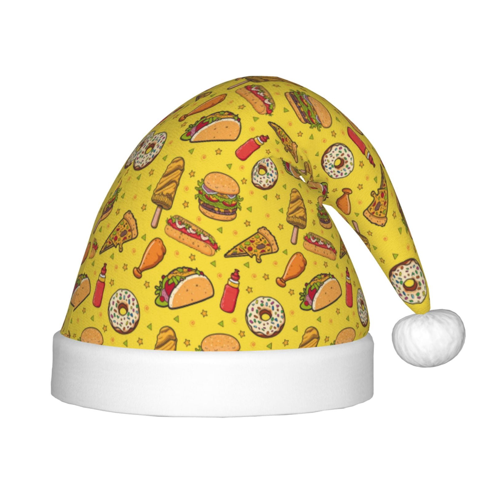 Daiia Fast Food 1 Print Christmas Knitted Beanie Hat, Large Knit Hat ...