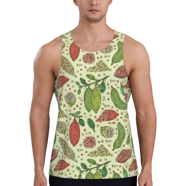 Daiia Finger Lime Fruits Printed Men's Quick Dry Fit Muscle Tank Top ...