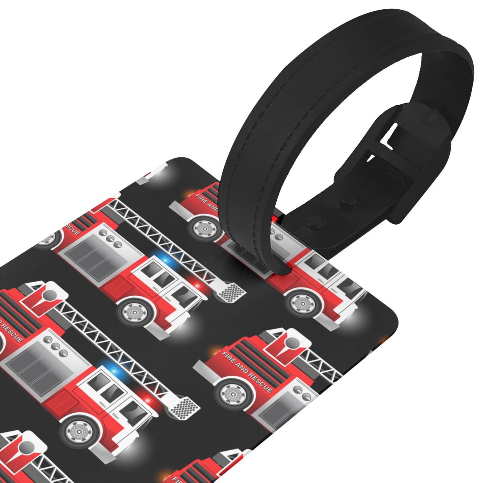 Daiia Fire and Rescue Truck Durable Luggage Tags with Secure Strap ...