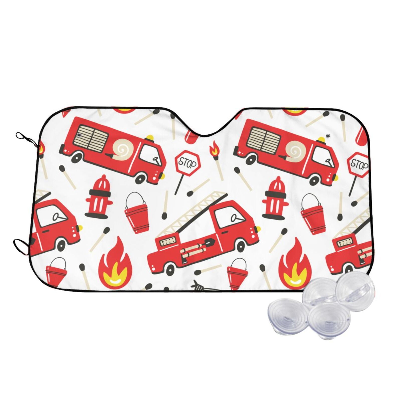Daiia Fire Truck Windshield Sun Shade for Car SUV Truck (Small ), Car ...
