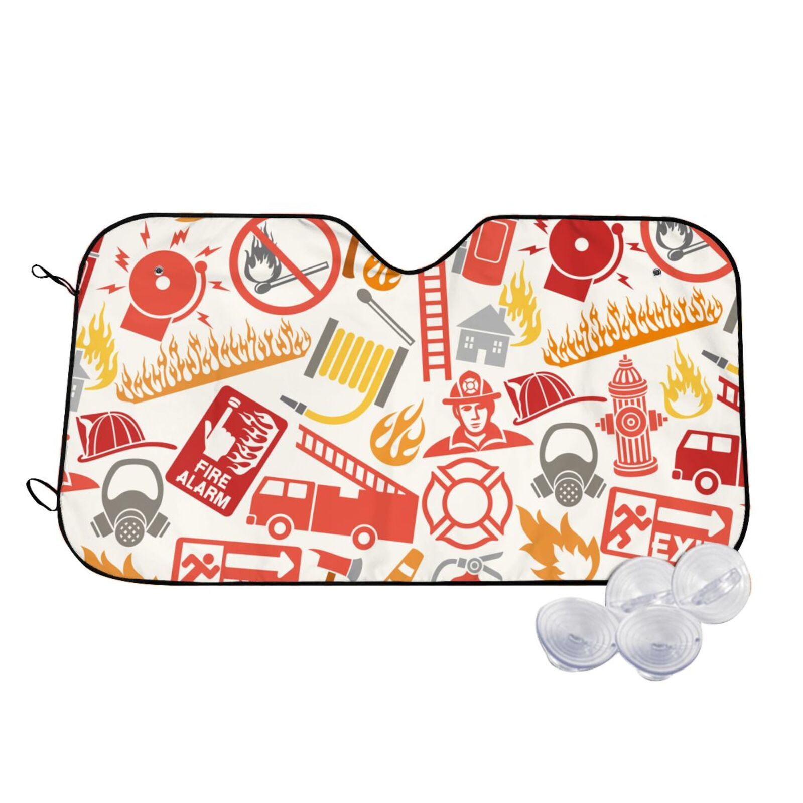 Daiia Firefighter Icons Windshield Sun Shade for Car SUV Truck (Medium ...