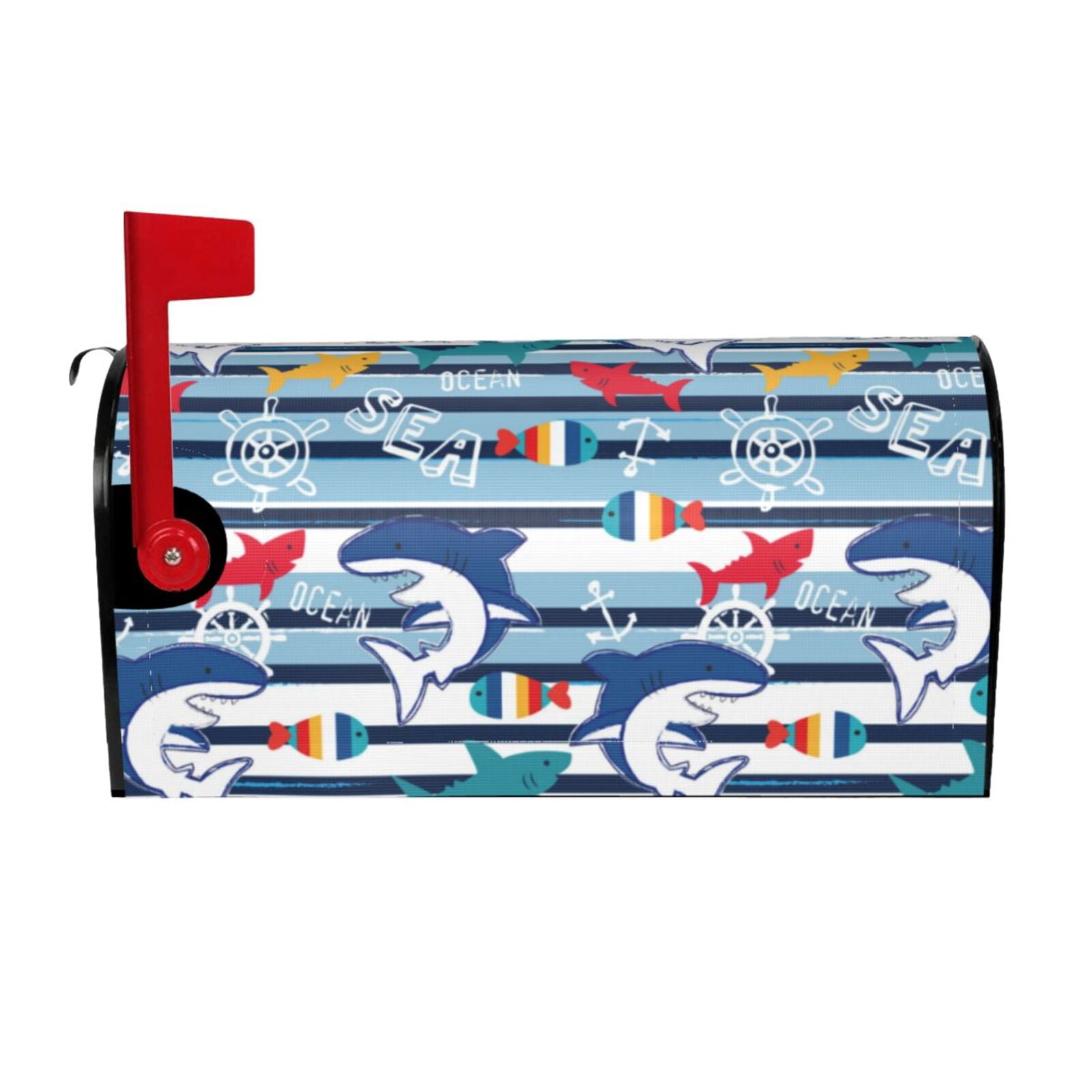 Daiia Fish And Shark Mailbox Cover , Magnetic Welcome Mailbox Wraps ...