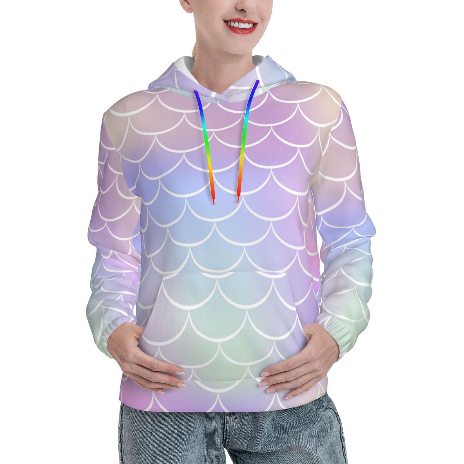 Daiia Fish Scale1 Pattern Women's Fashion Hoodies & Sweatshirts with ...