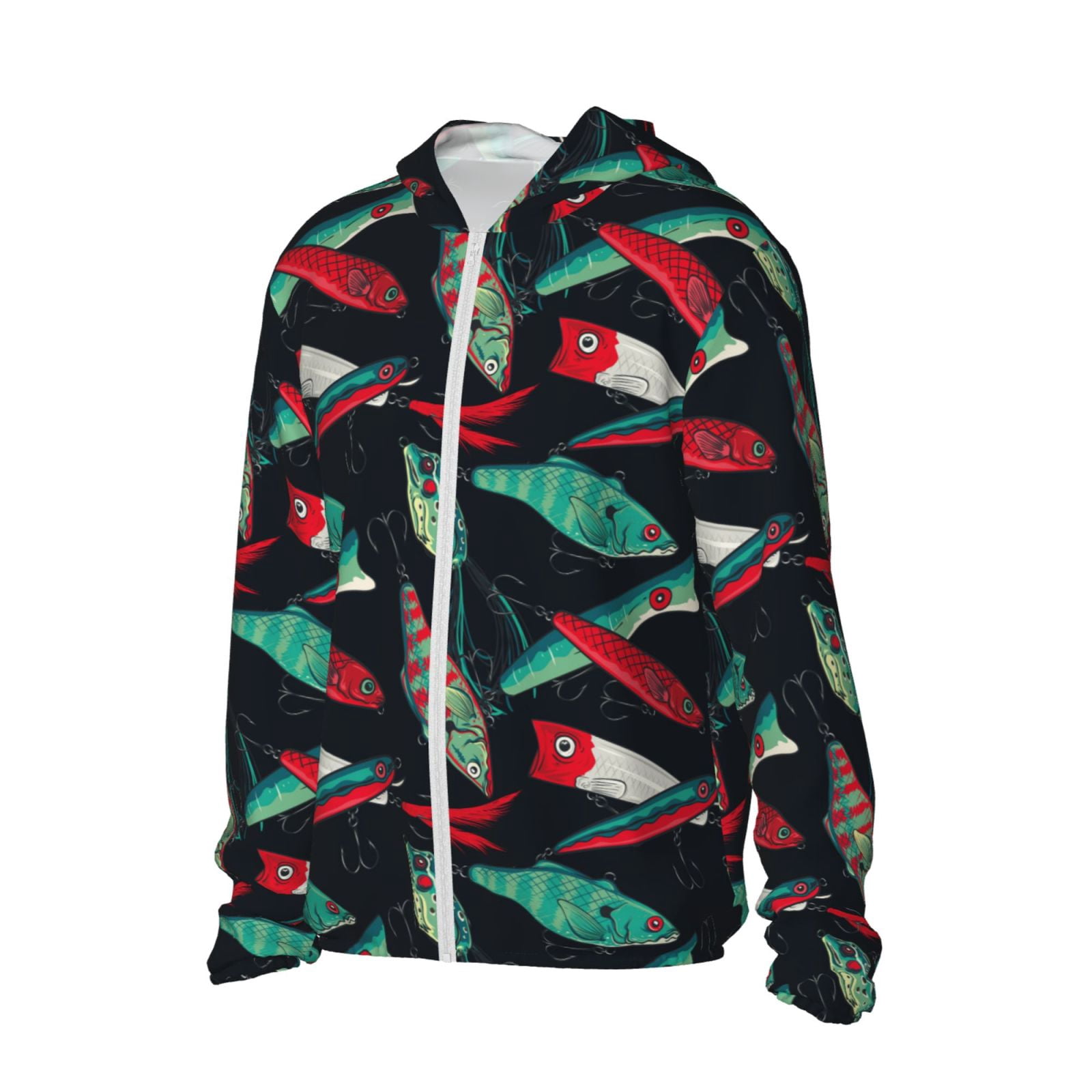 Daiia Fishing Lure UPF 50+ Sun Protection Hoodie Jacket Lightweight ...