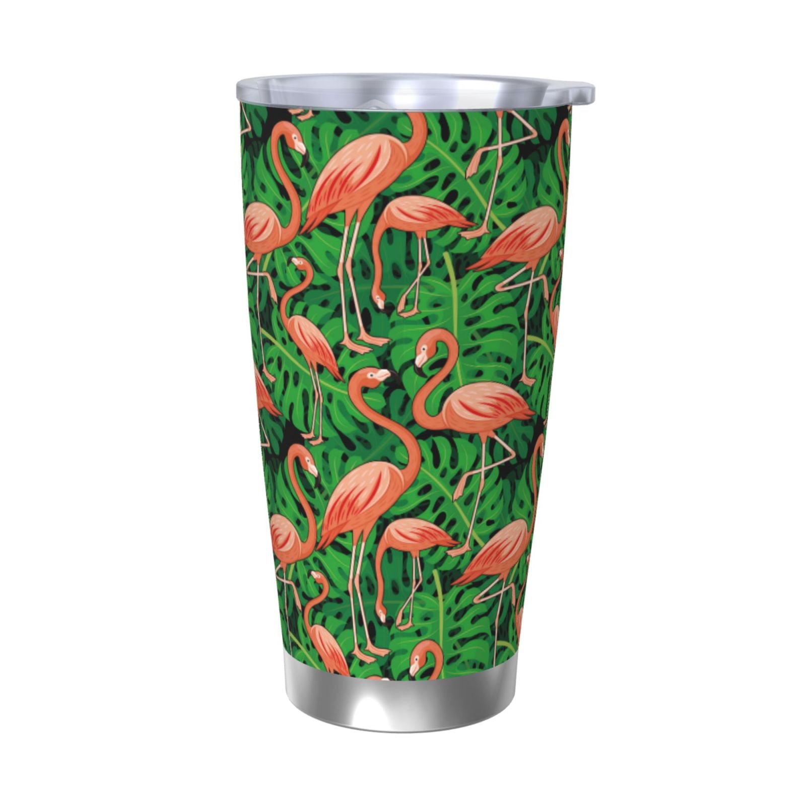 Daiia Flamingo Printed 20oz Insulated Coffee Cup with Straw Topper ...