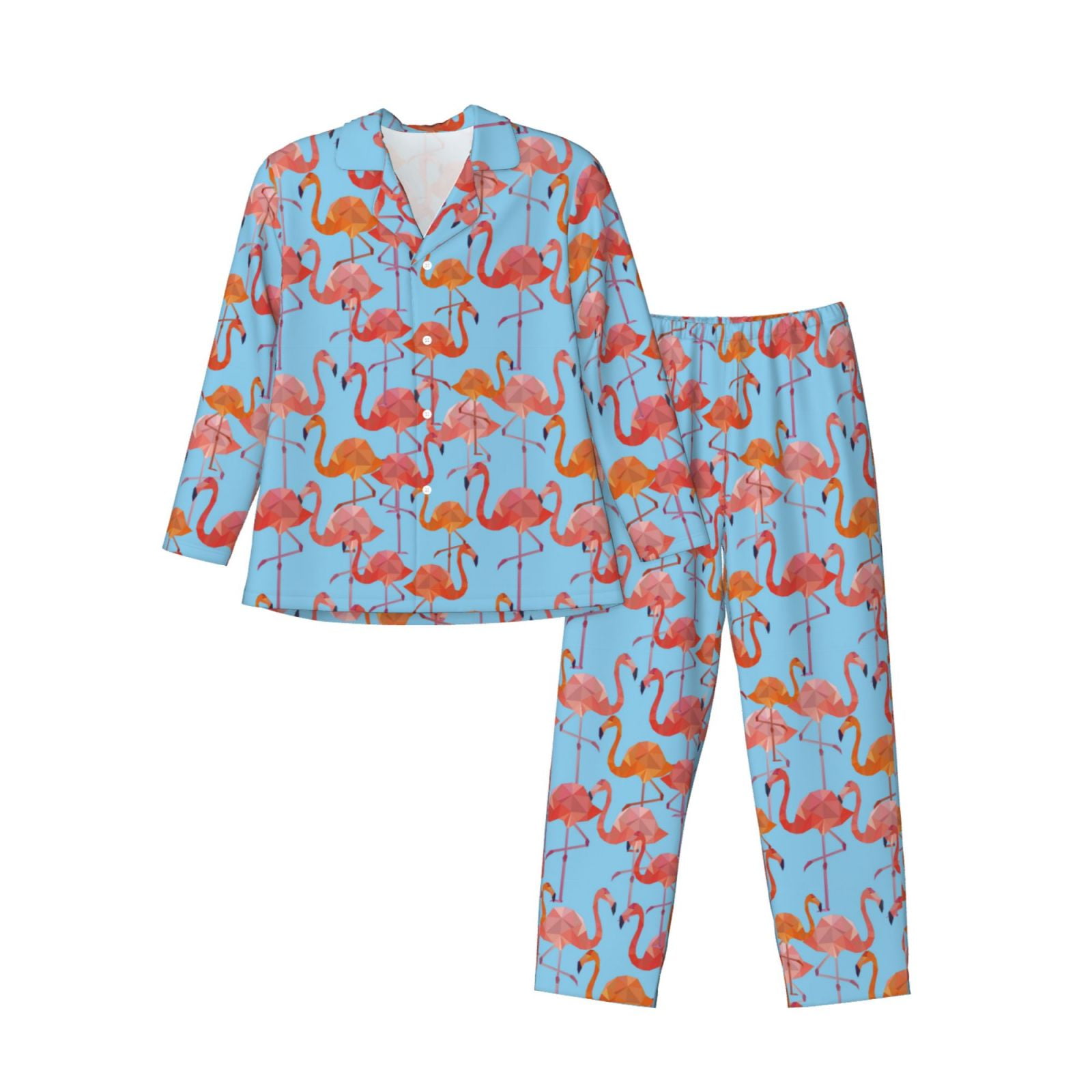 Daiia Flamingo for Men's Long-Sleeved Pajama Set – Soft & Comfortable ...