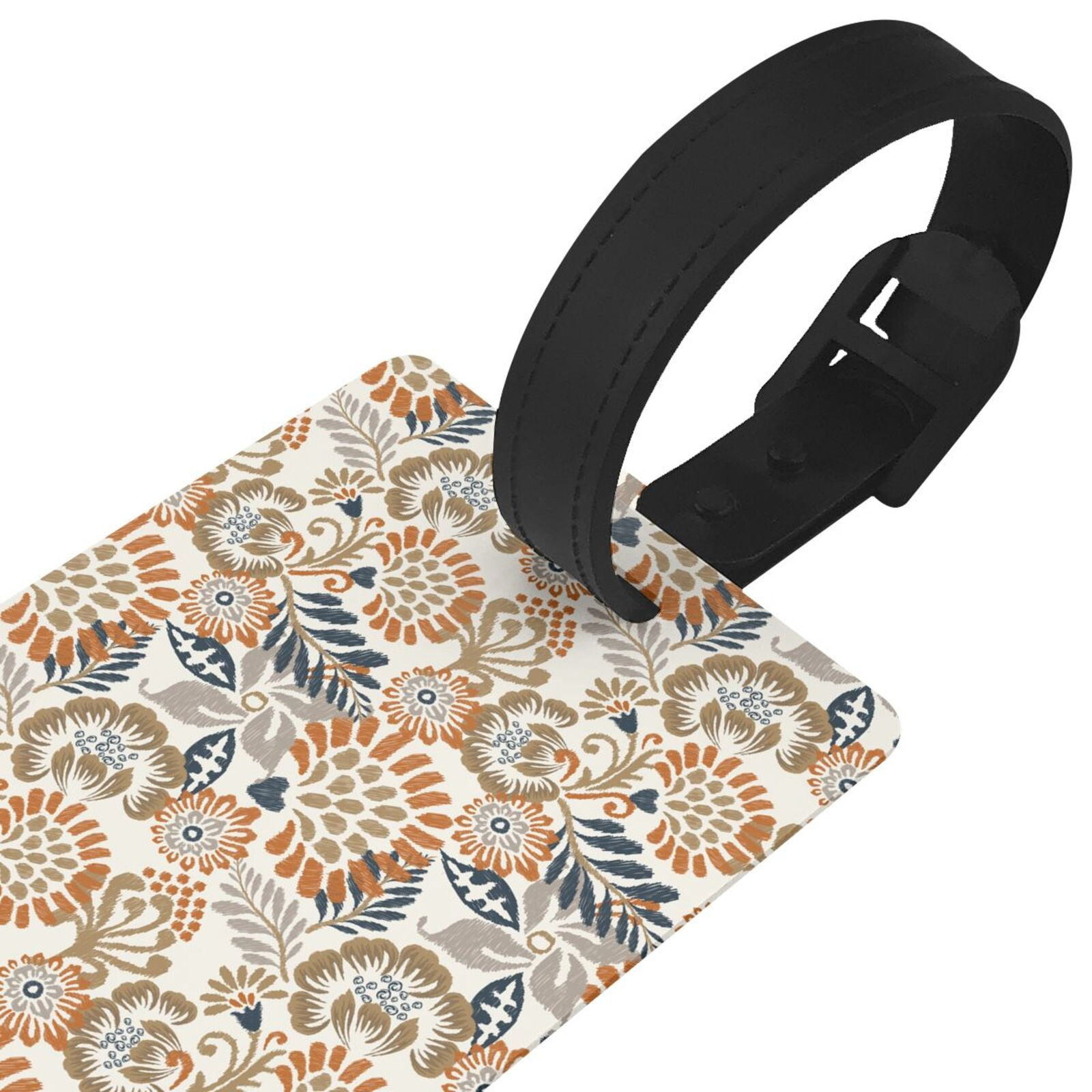 Daiia Floral Paisley Durable Luggage Tags with Secure Strap Travel ID ...